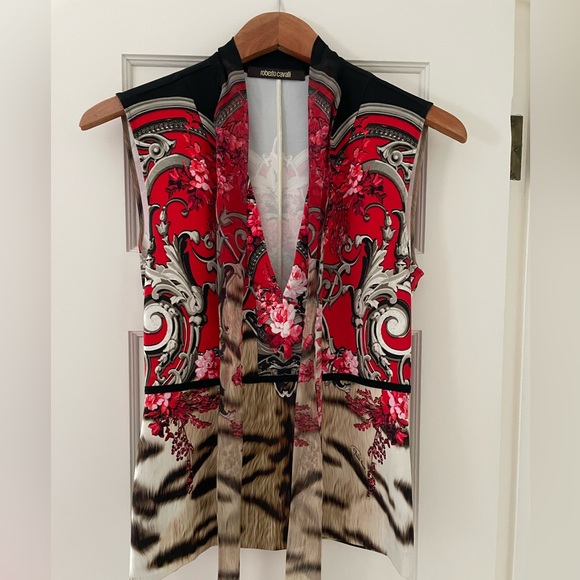 Roberto Cavalli | Tops | Roberto Cavalli Viscose Top Red Print And ...